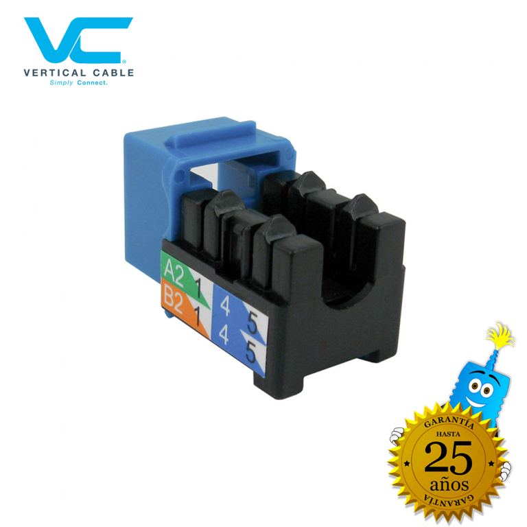 Jack RJ45 Cat 6 remate 110 o V-Max Tipo Keystone Azul – Todo de Redes